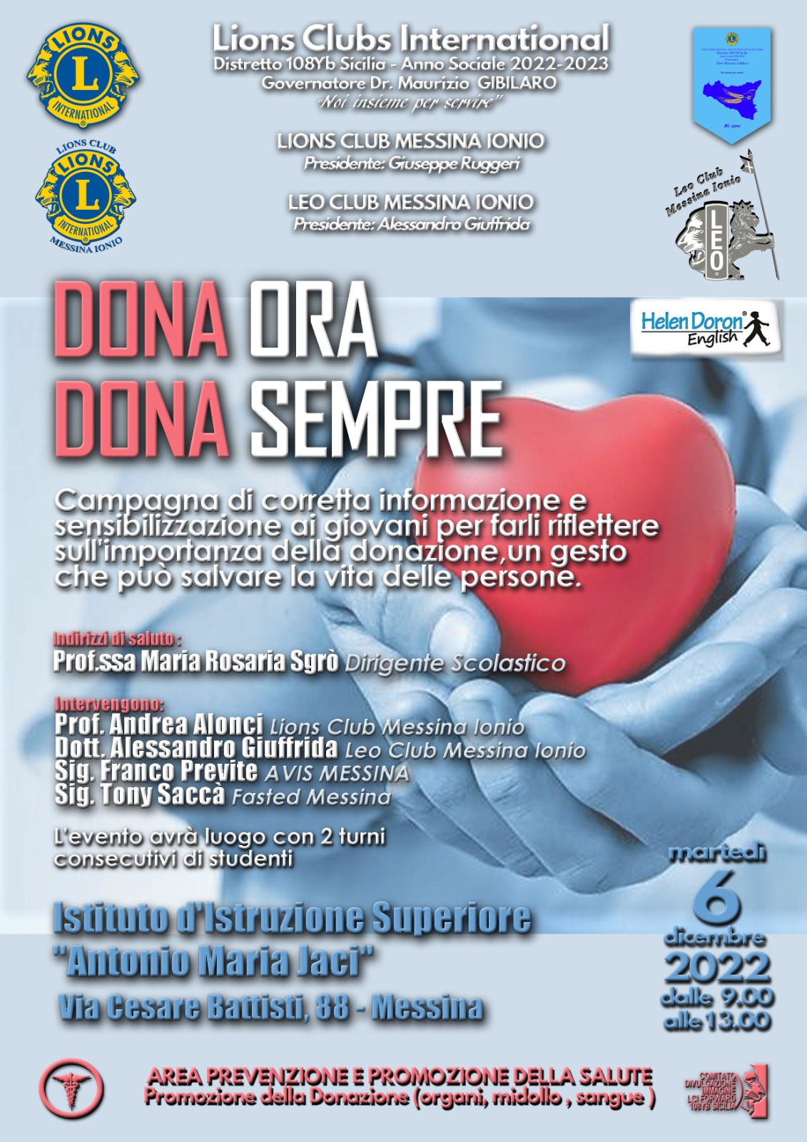 Messina - DONA ORA DONA SEMPRE - Distretto Lions 108 Yb Sicilia