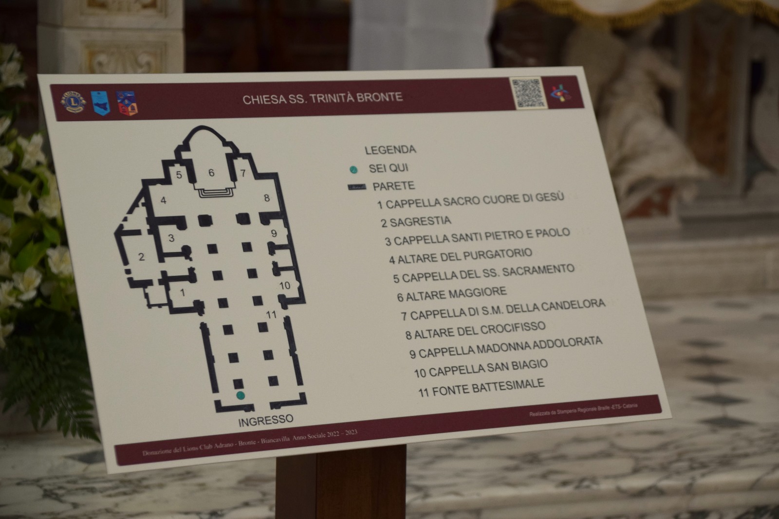 Bronte, mappa tattile in Braille donata dai Lions alla Chiesa della ...